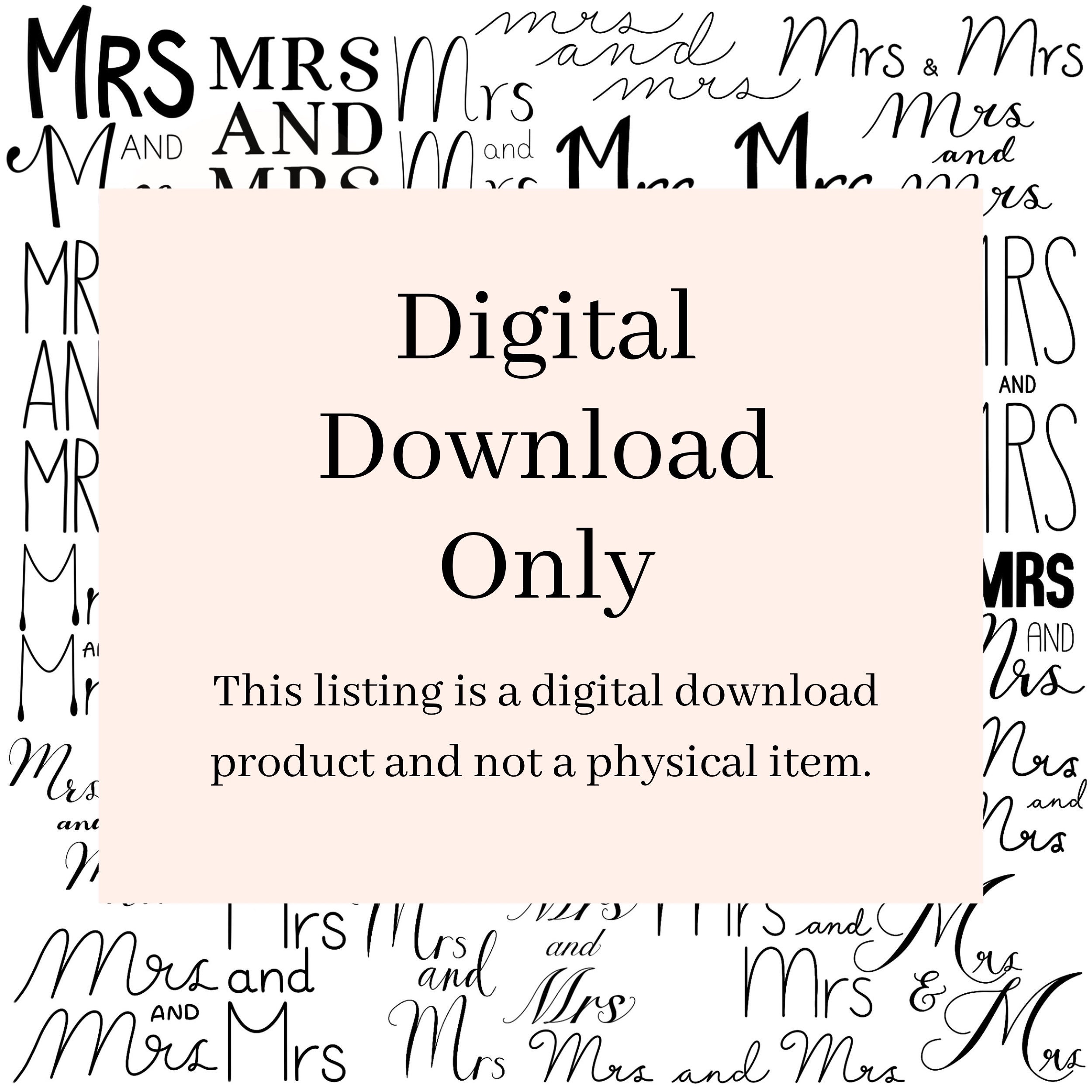 Mrs and Mrs Font Bundle / Font SVG Bundle / Svg Bundle / Wedding Svg ...