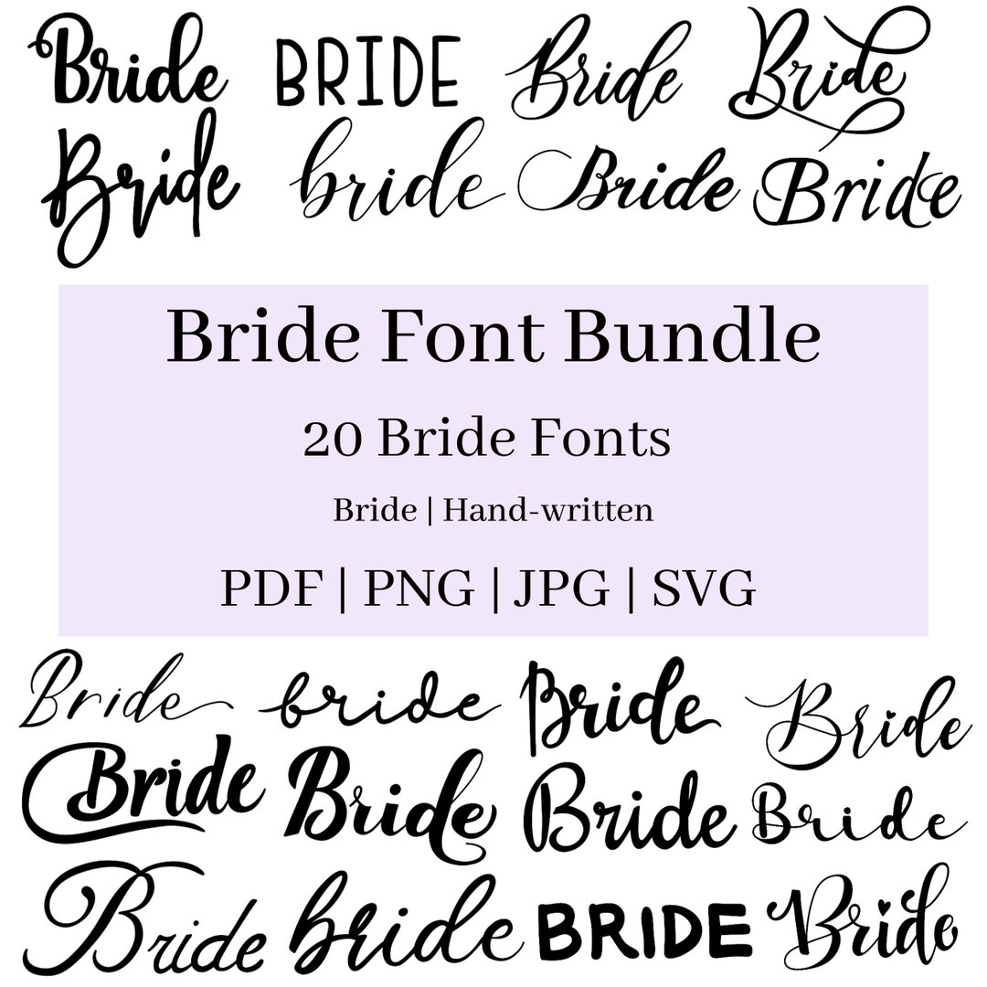 Bride Font Bundle / Bride Font SVG Bundle / Svg Bundle / Wedding Svg ...