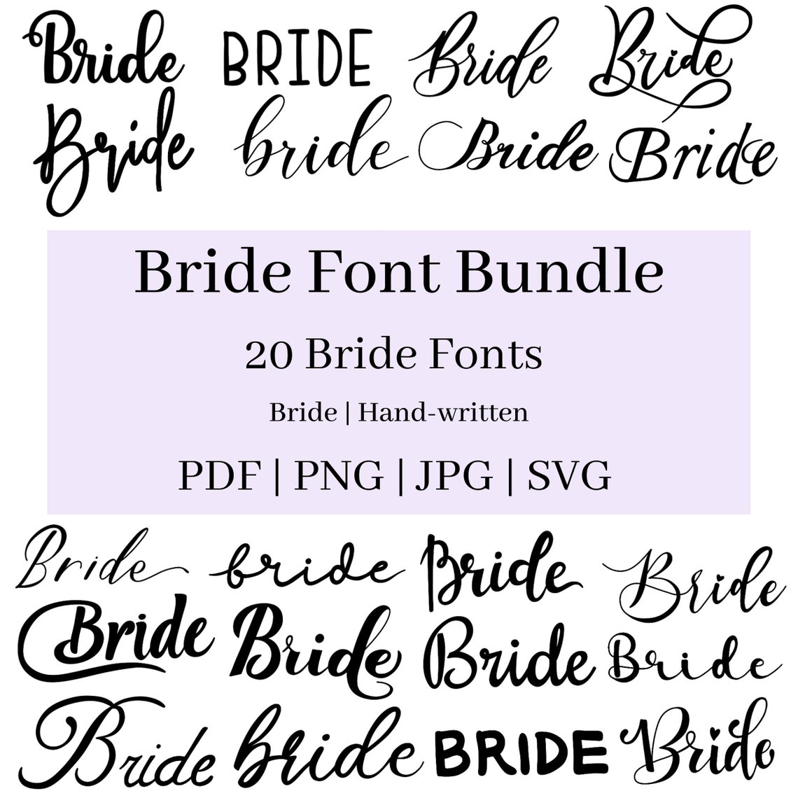 Bride Font Bundle / Bride Font SVG Bundle / Svg Bundle / Wedding Svg ...