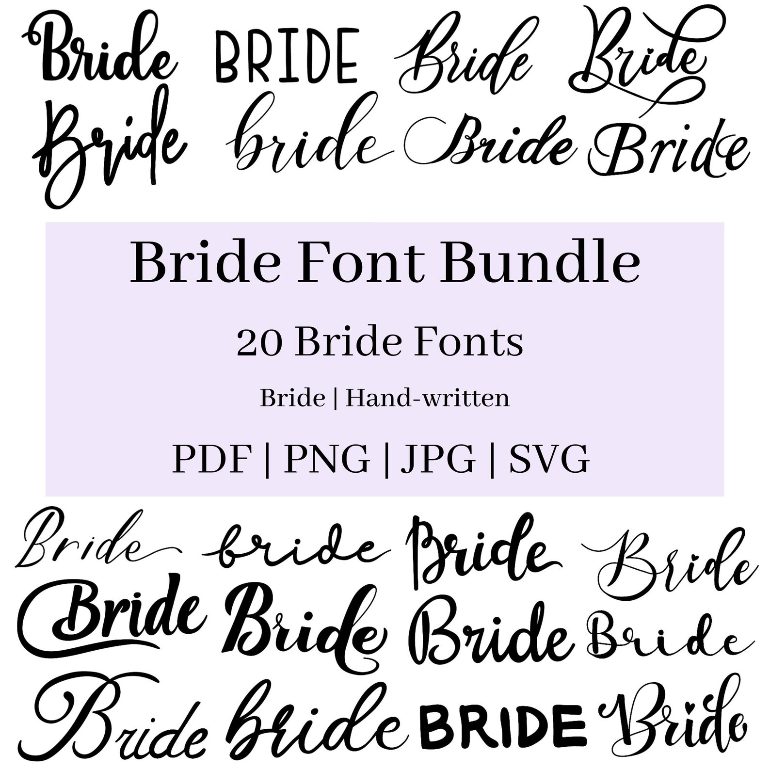 Bride Font Bundle / Bride Font SVG Bundle / Svg Bundle / Wedding Svg ...