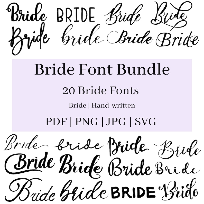 Bride Font Bundle / Bride Font SVG Bundle / Svg Bundle / Wedding Svg ...