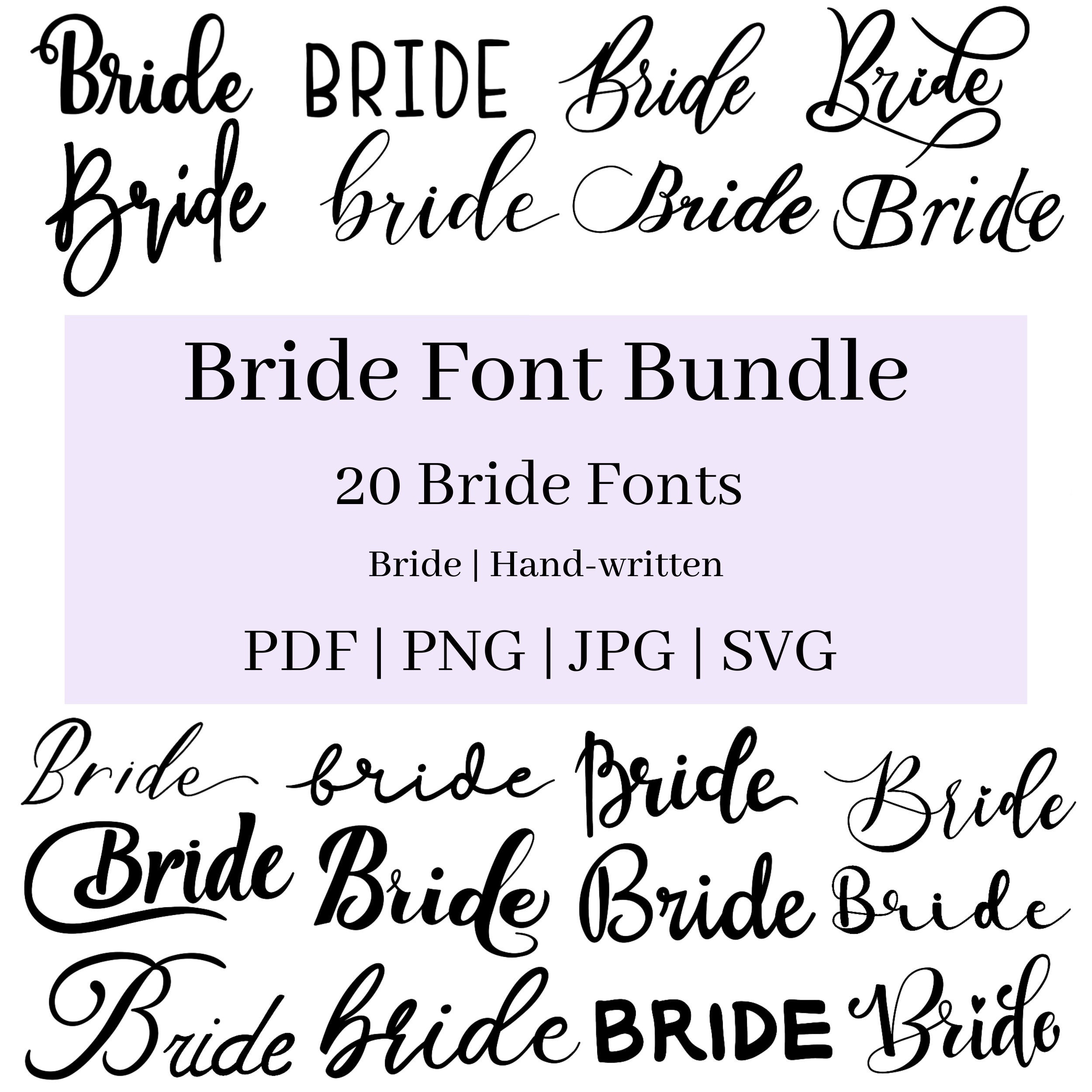 Bride Font Bundle / Bride Font SVG Bundle / Svg Bundle / Wedding Svg ...