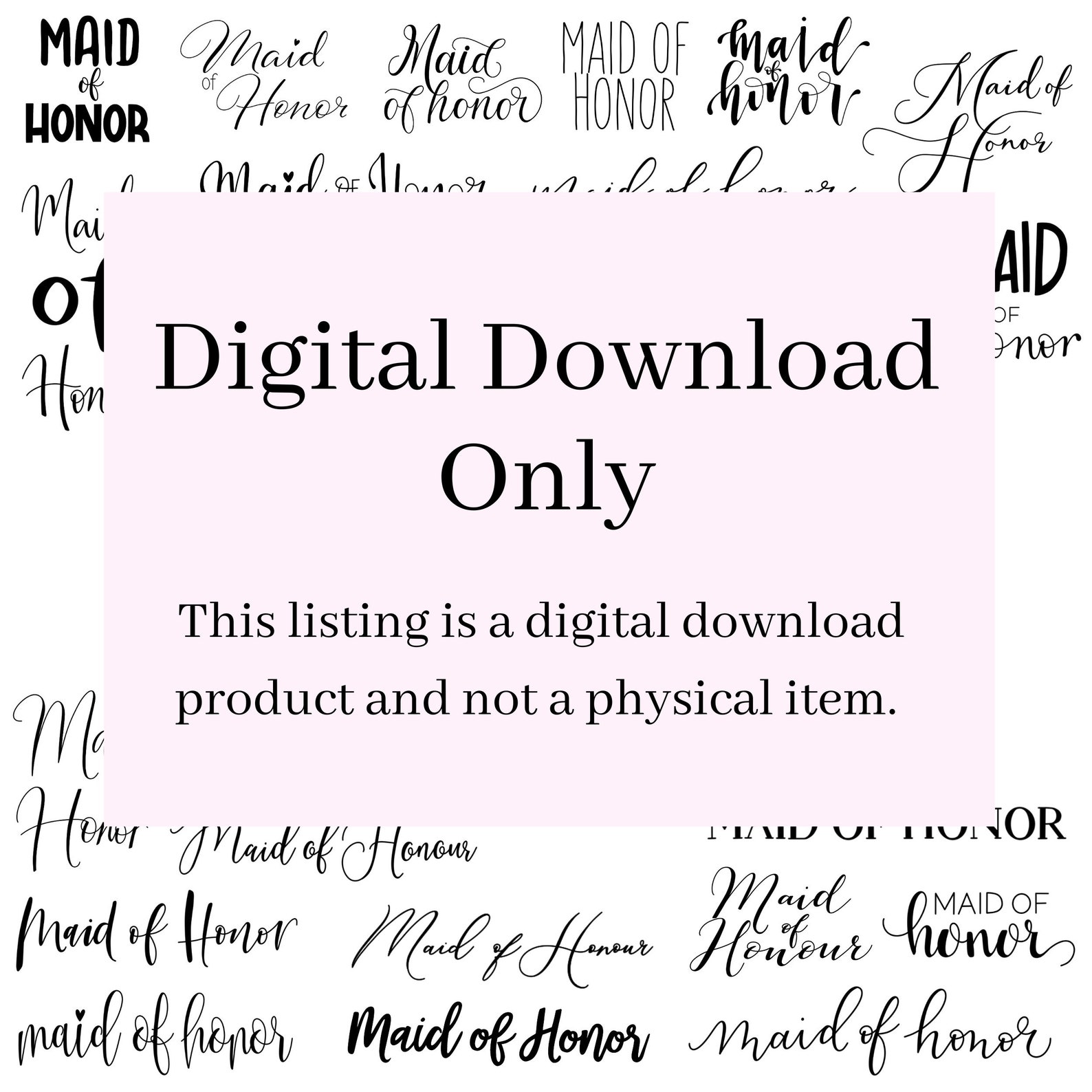 Maid of Honor Font Bundle / Font SVG Bundle / Svg Bundle / Wedding Svg ...