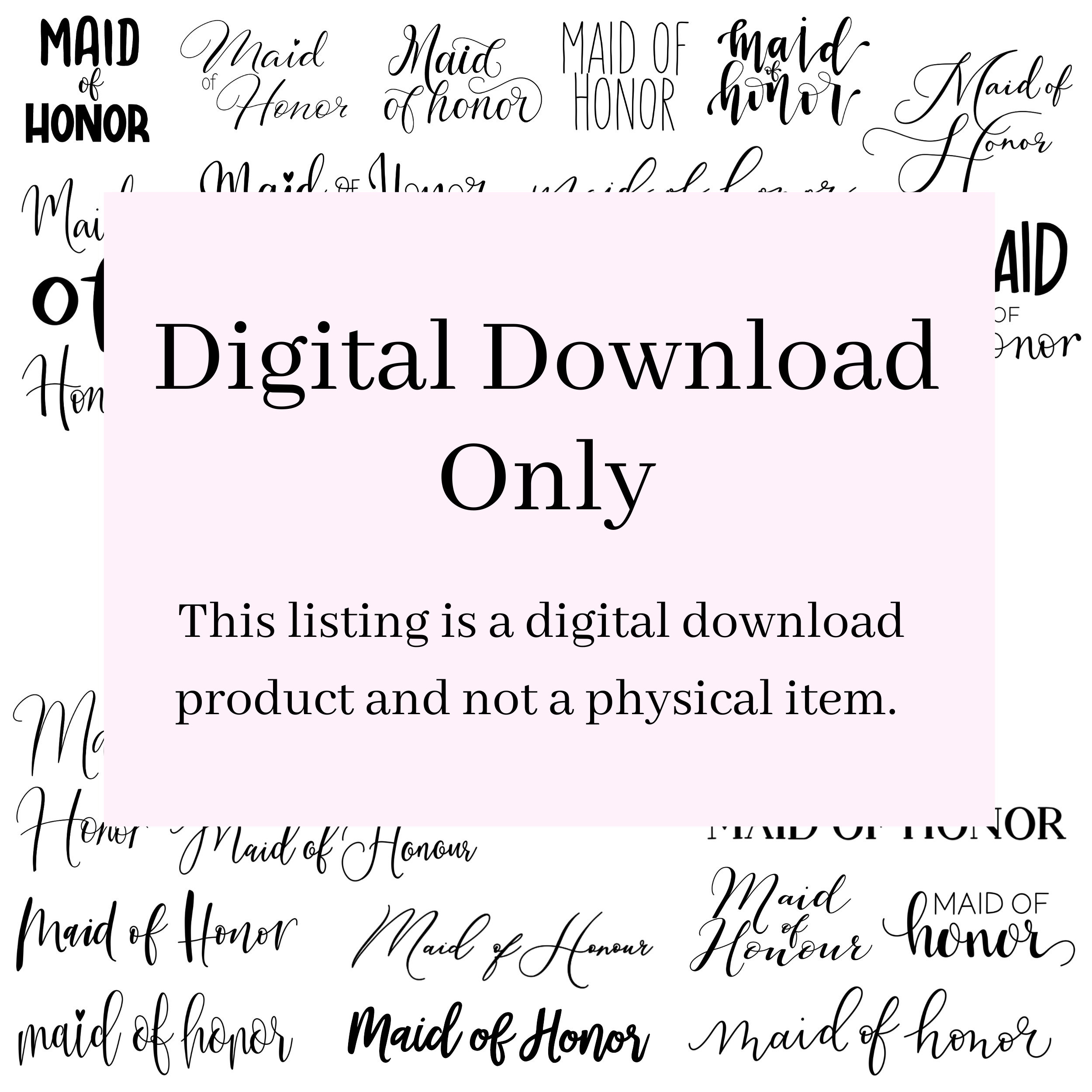 Maid of Honor Font Bundle / Font SVG Bundle / Svg Bundle / Wedding Svg ...