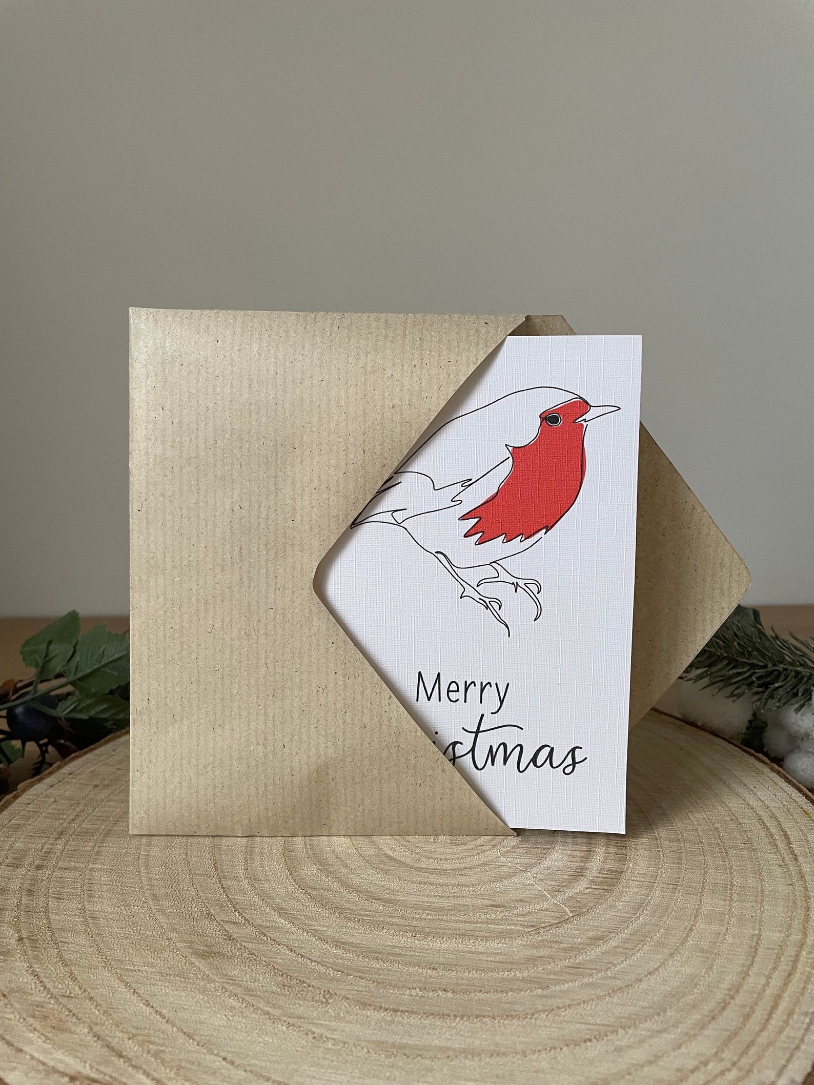 Printable Christmas Card / Robin Card / Downloadable Christmas Card ...