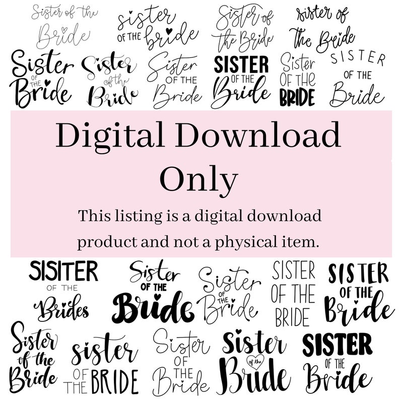 Sister of the Bride Font Bundle / Font SVG Bundle / Svg Bundle ...