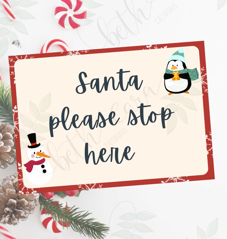 Christmas Letter to Santa / Christmas Wish List / Santa Stop Here Sign ...