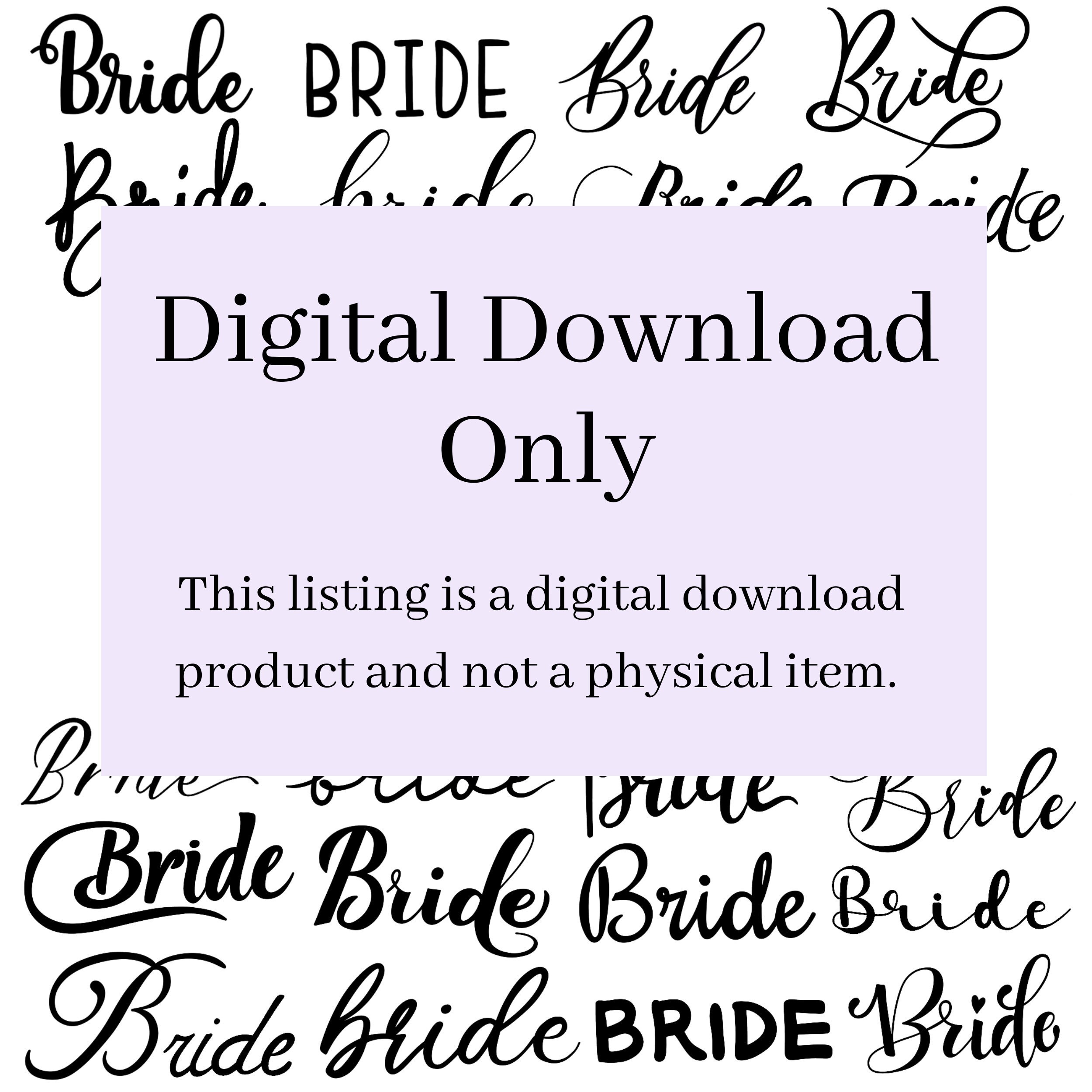Bride Font Bundle / Bride Font SVG Bundle / Svg Bundle / Wedding Svg ...