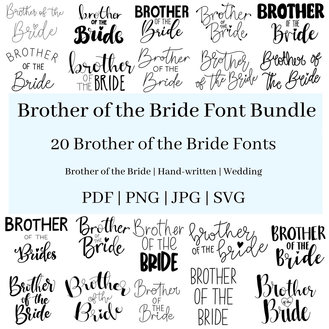 Brother of the Bride Font Bundle / Font SVG Bundle / Svg Bundle ...