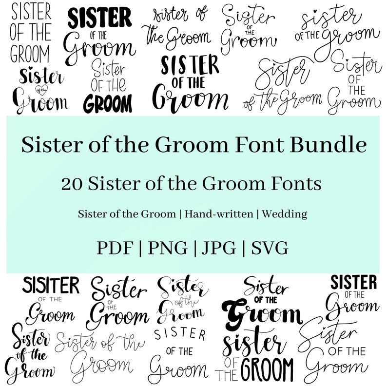 Sister of the Groom Font Bundle / Font SVG Bundle / Svg Bundle ...