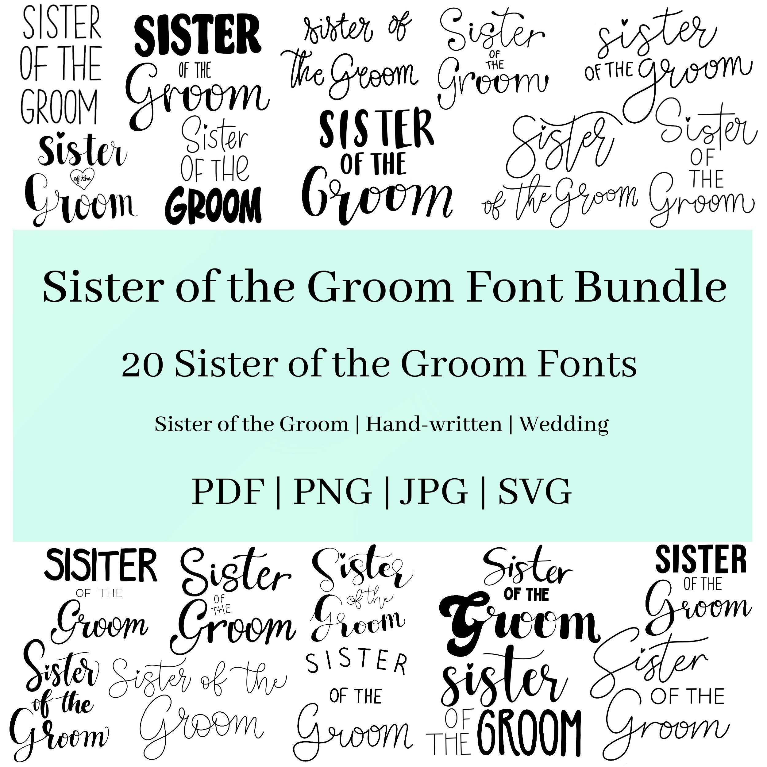 Sister of the Groom Font Bundle / Font SVG Bundle / Svg Bundle ...