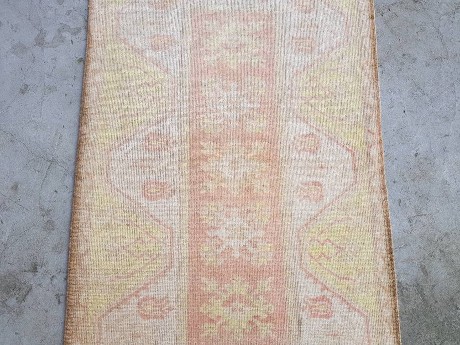 Orange Oushak Rug 2.5x4.2 Ft Blue Turkish Rug Anatolian Rug - Etsy