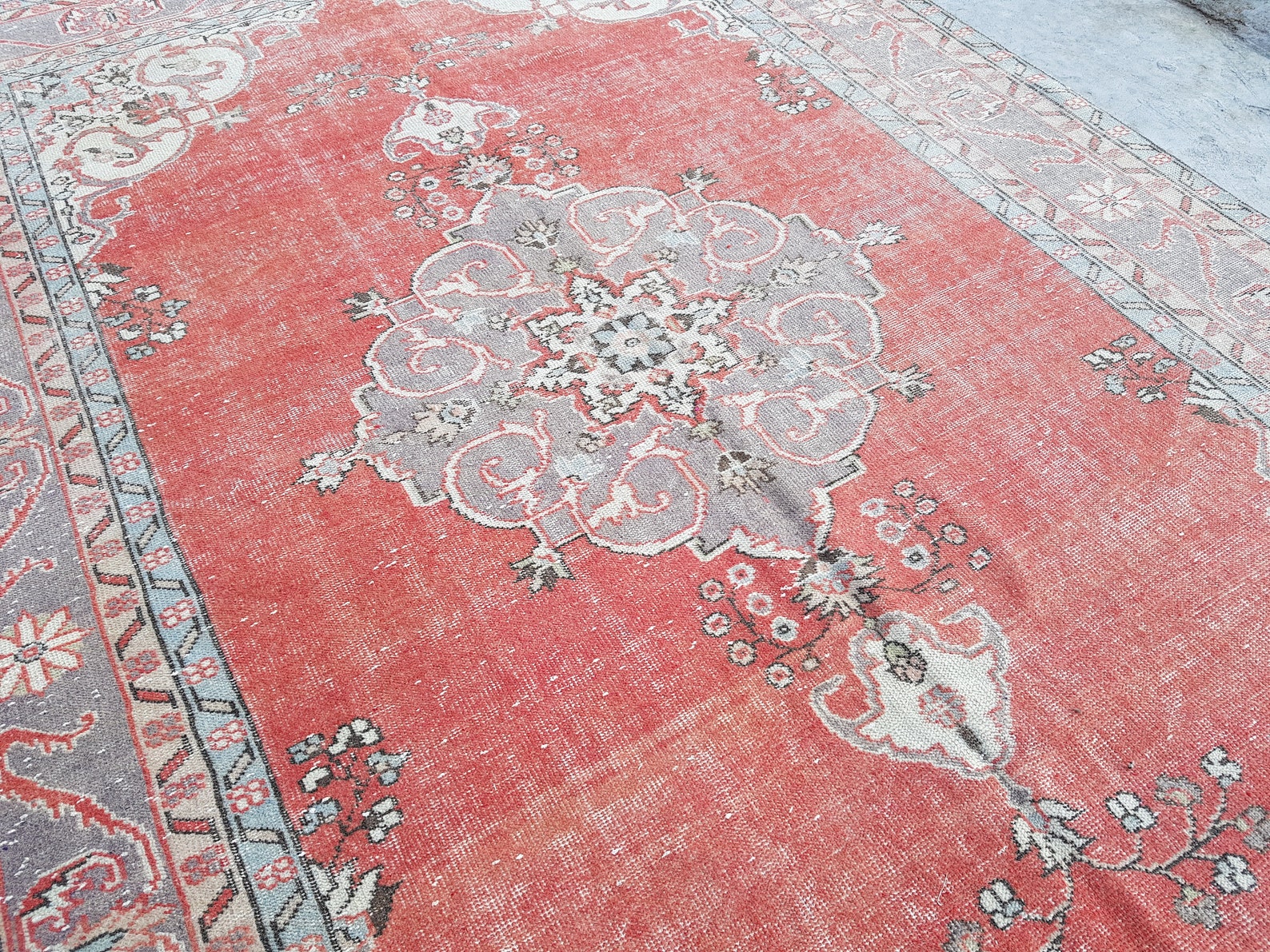 Red Area Overdyed Rug 6.3x9.7 Ft Turkish Overdyed Rug - Etsy