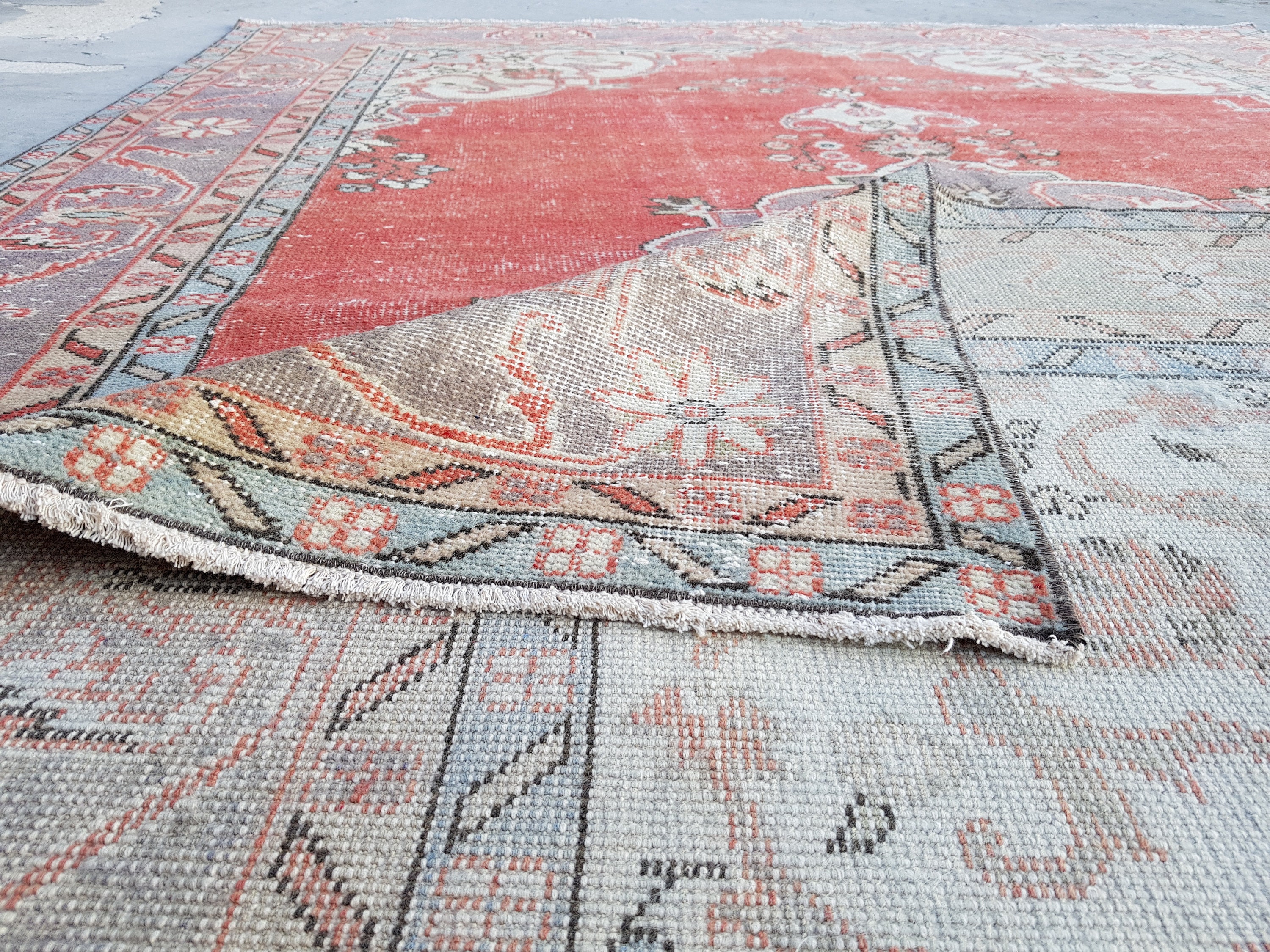 Red Area Overdyed Rug 6.3x9.7 Ft Turkish Overdyed Rug - Etsy