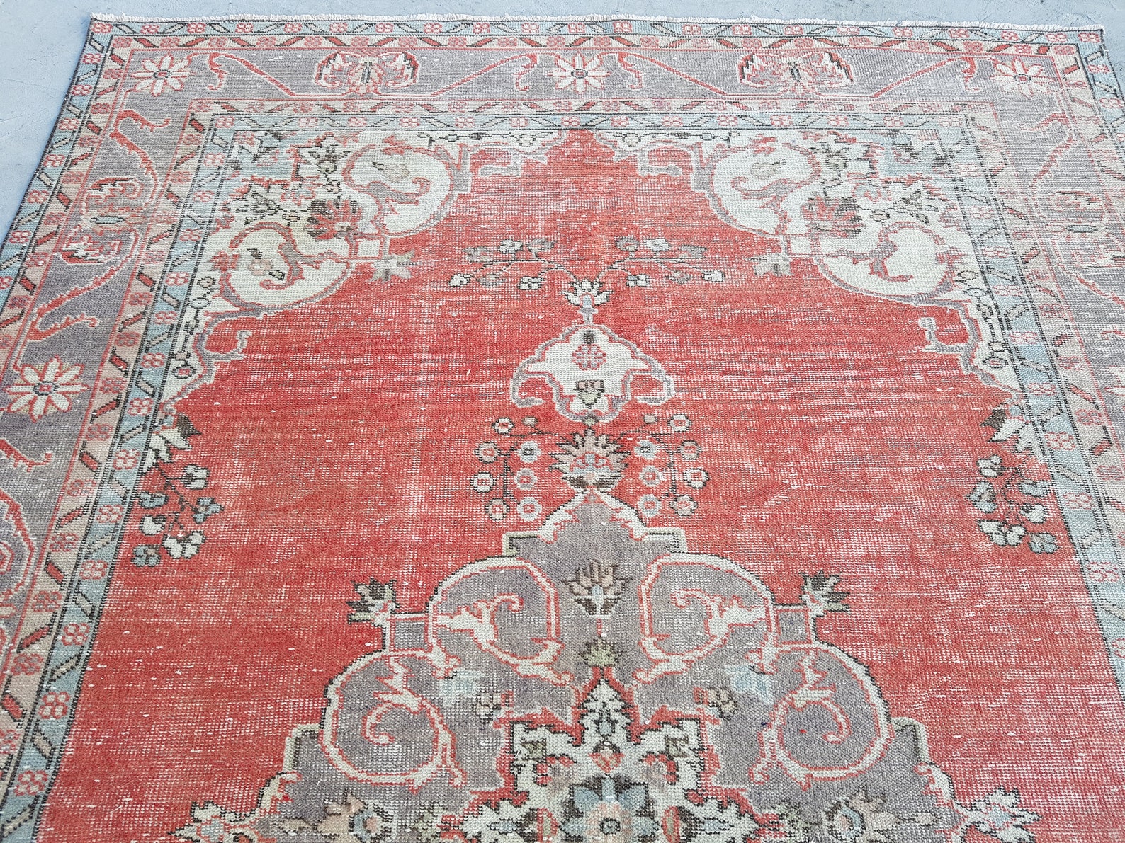 Red Area Overdyed Rug 6.3x9.7 Ft Turkish Overdyed Rug - Etsy