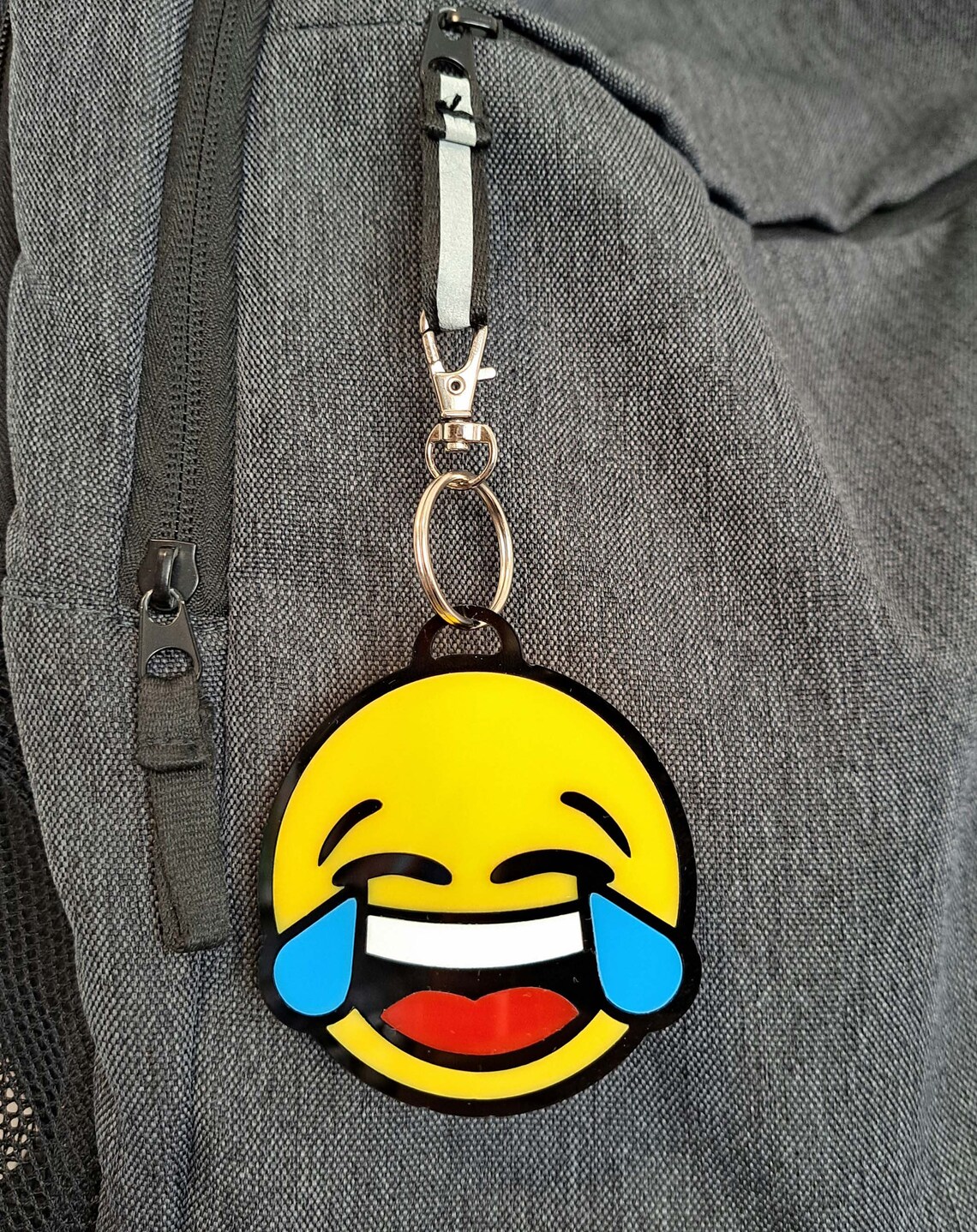 Large Laughing Crying Emoji Bag Tag. Laughing Crying Emoji Keyring ...