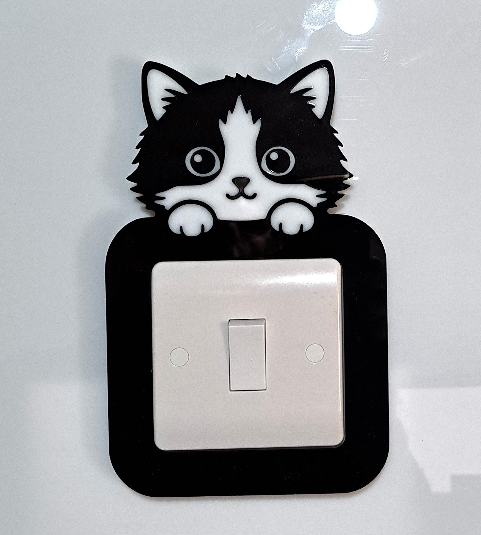 Cute Kitten Cat Light Switch Surround Finger Plate Kids Bedroom Nursery ...