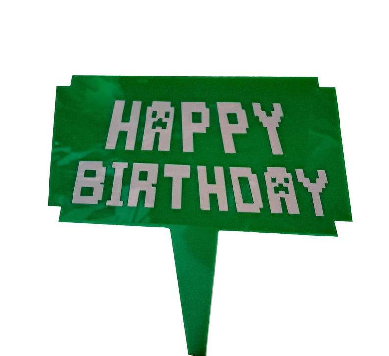 Minecraft Text Birthday Cake Topper. Minecraft Happy Birthday Topper ...