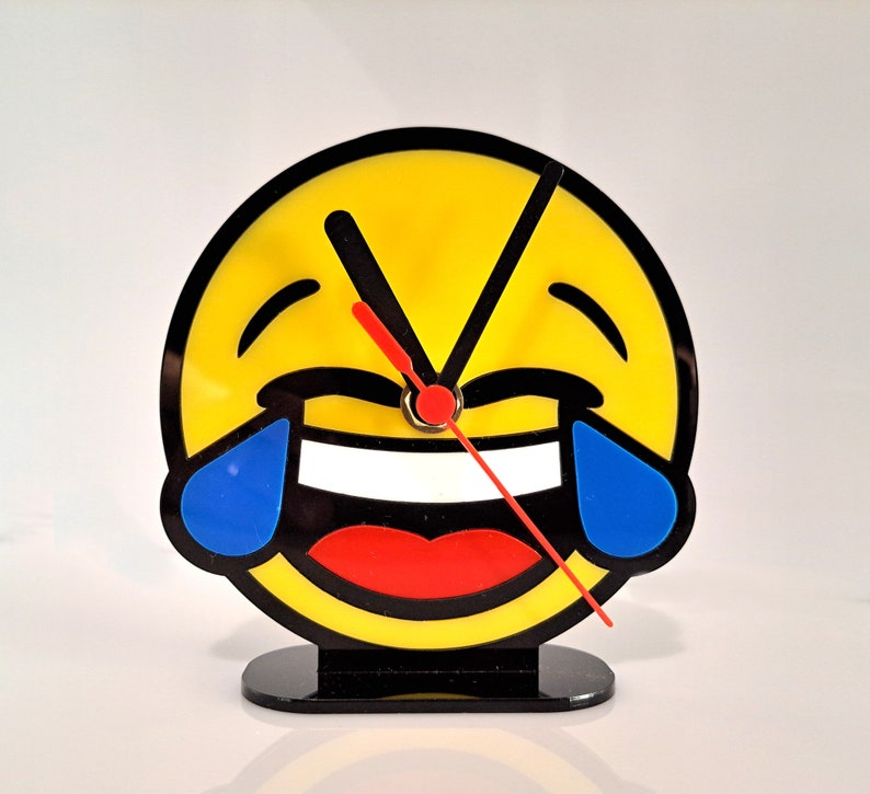 Emoji Laughing Crying Desk Clock. Emoji Gift. Teenager Room Emoji Desk ...