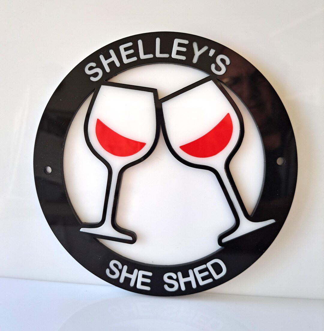 Personalised She Shed Sign. Woman Cave Sign. Funny She Shed Drink Sign ...