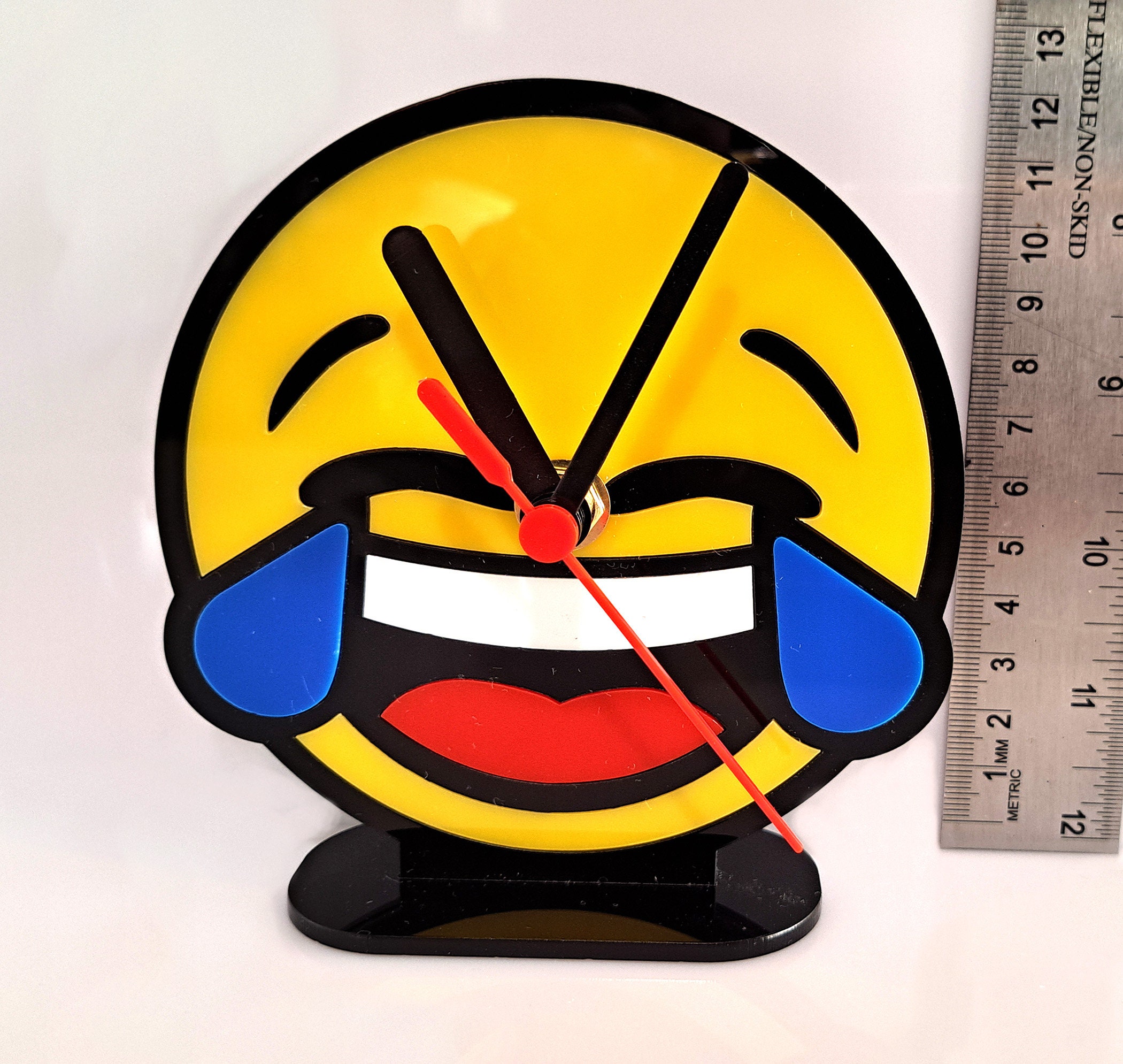 Emoji Laughing Crying Desk Clock. Emoji Gift. Teenager Room Emoji Desk ...