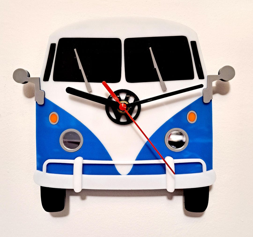 Vintage Style Camper Van Wall Clock. Classic Automotive Wall Clocks ...