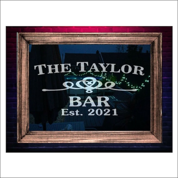 Etched Bar Mirror Decals