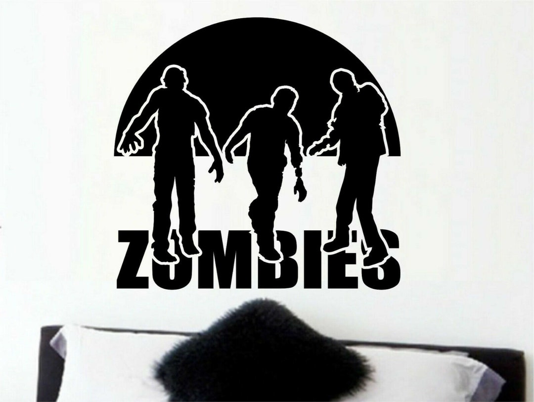 Zombie Apocalypse Wall Art Sticker Art Home Decal Wallart Bedroom Dead ...