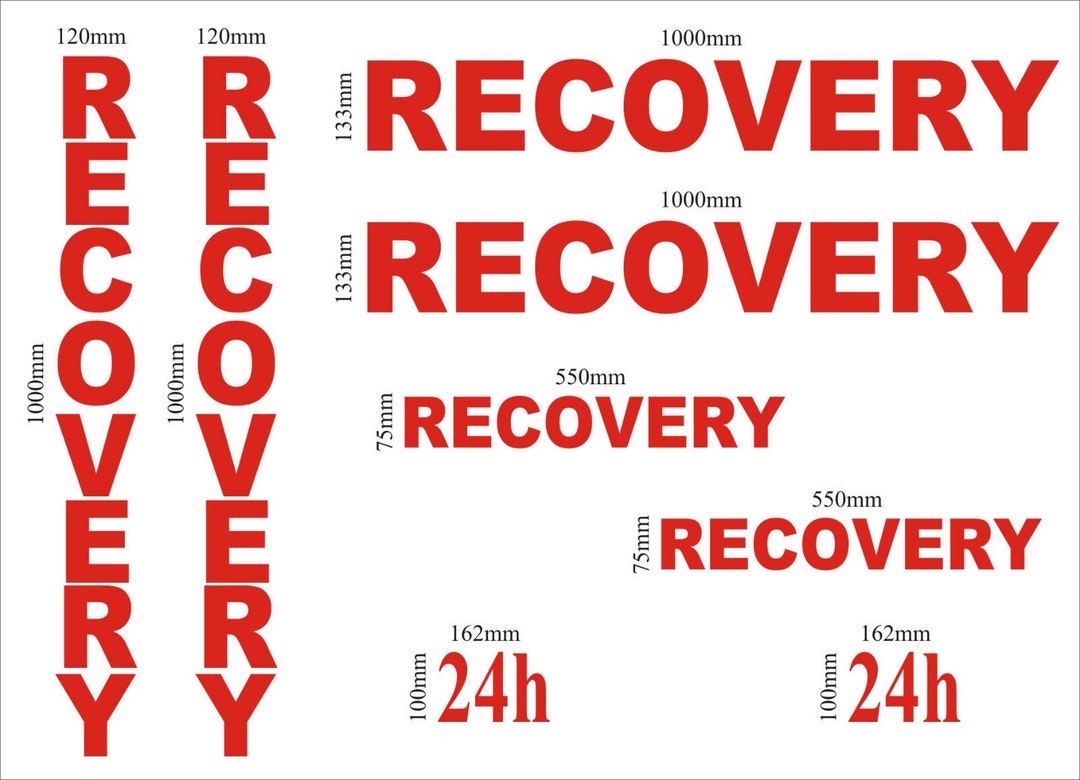 RECOVERY Vinyl Graphics Kit 8 Piece, Truck Lorry Stickers Decals DIY - Etsy