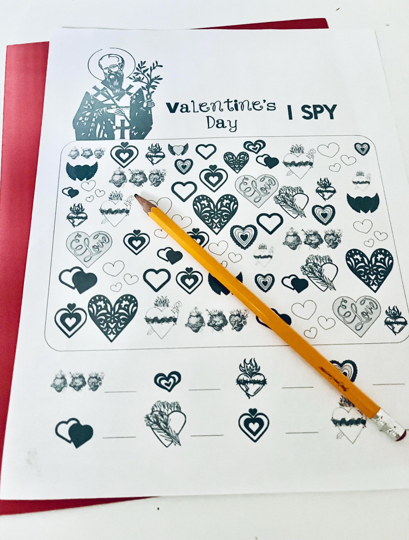 Catholic Valentine Printable Search and Find: Sacred Hearts - Etsy