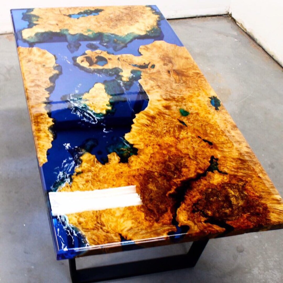 Maple Burl Resin River Dining Table - Etsy