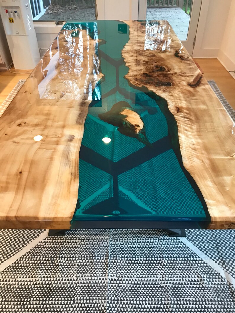 Turquoise Resin River Dining Table | Etsy Australia