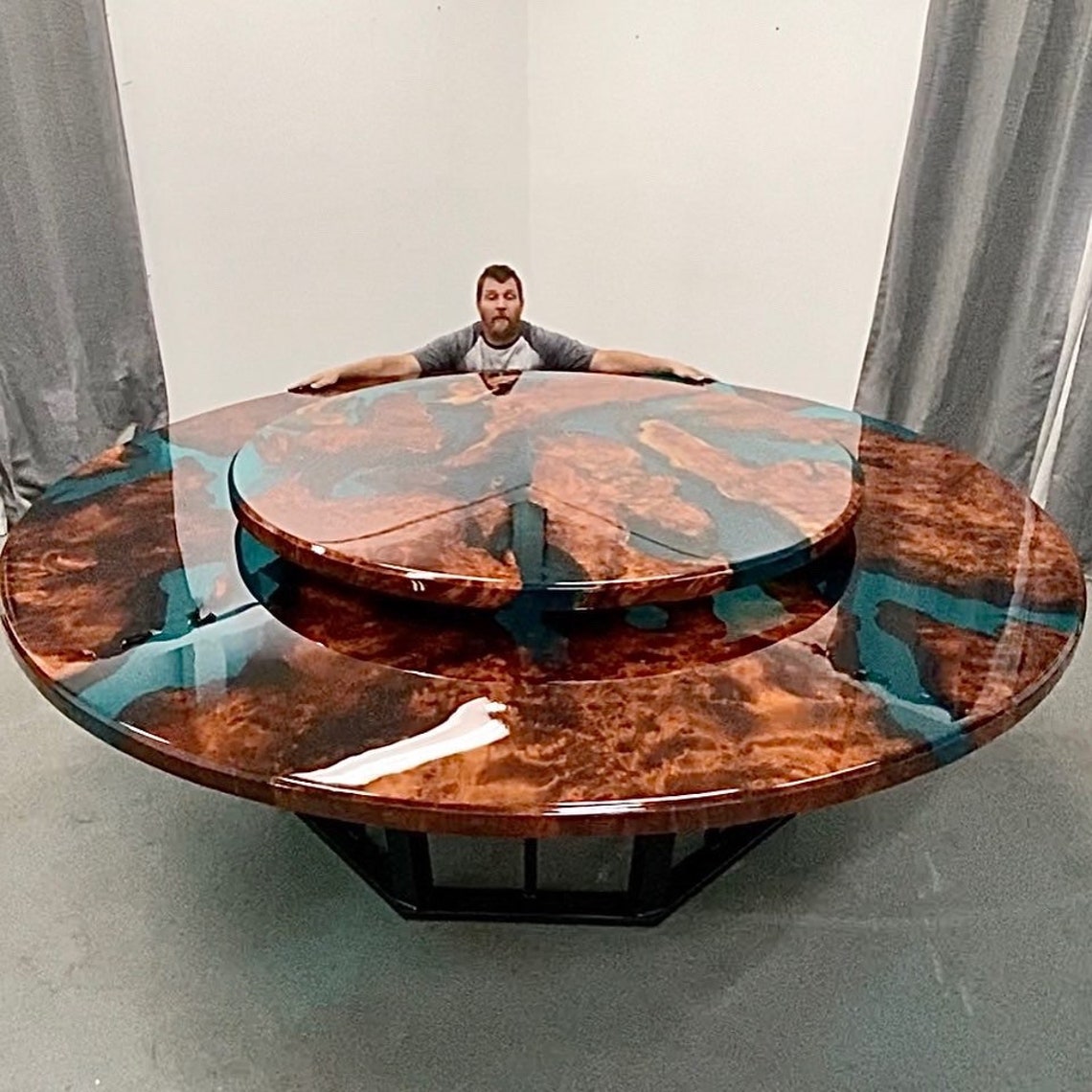 Large River Tables , Round River Tables, Lazy Suzan, Custom Tables - Etsy