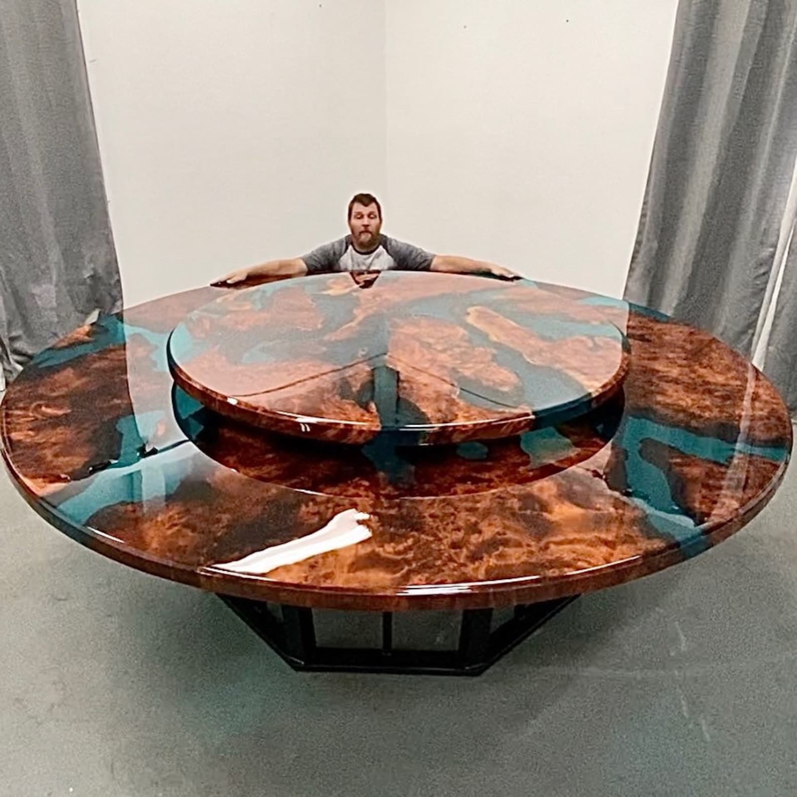 Large River Tables Round River Tables Lazy Suzan Custom | Etsy