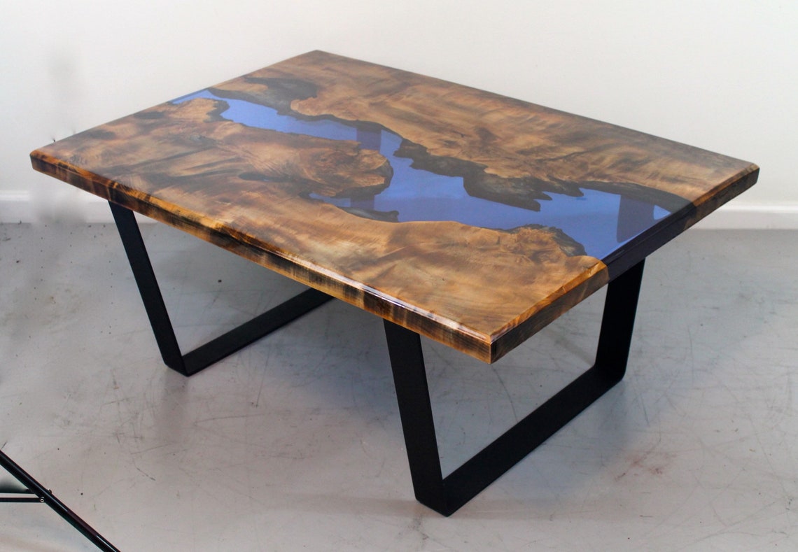 Ebonized Maple Resin River Coffee Tables - Etsy India