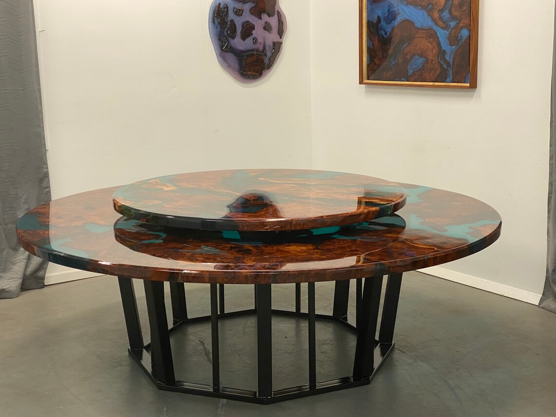 Large River Tables , Round River Tables, Lazy Suzan, Custom Tables - Etsy