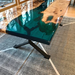 Turquoise Resin River Dining Table - Etsy