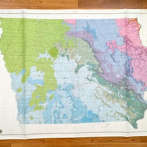 Antique Iowa State 1969 Geological Survey Map – Des Moines, Cedar ...