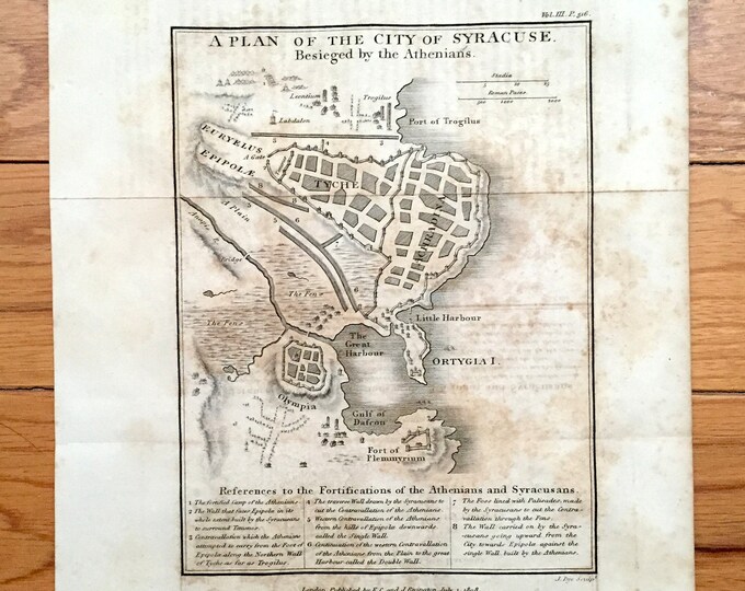 Antique 1808 Ancient Syracuse Map by D'anville From - Etsy