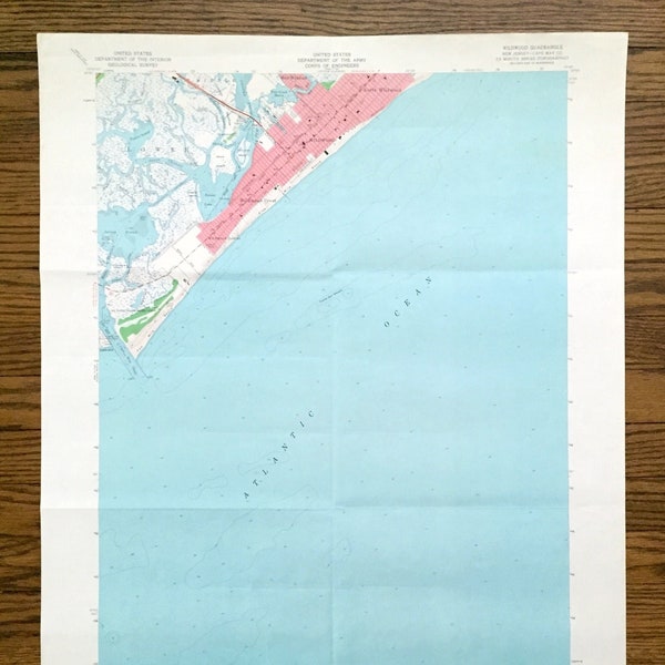 Antique Map Wildwood Nj - Etsy