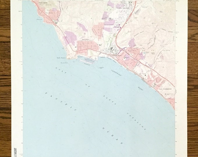 Antique Dana Point, California 1968 US Geological Survey Topographic ...