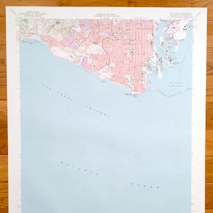 Antique San Pedro, California 1964 US Geological Survey Topographic Map ...