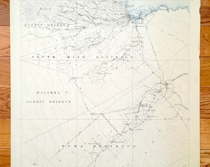 Antique Hilo Hawaii 1917 US Geological Survey Topographic Map - Etsy