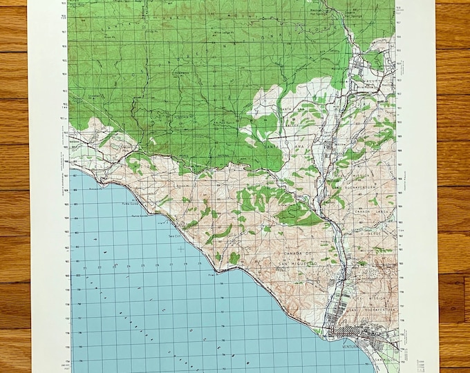 Antique Ventura, California 1941 US Geological Survey Topographic Map ...