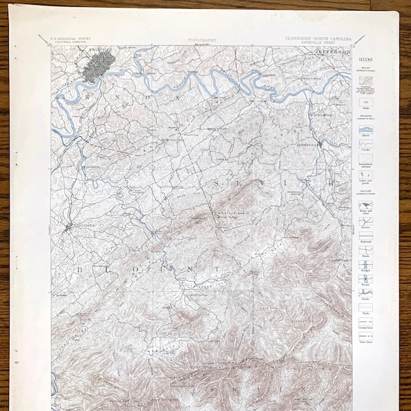 Sevier County Maps - Etsy
