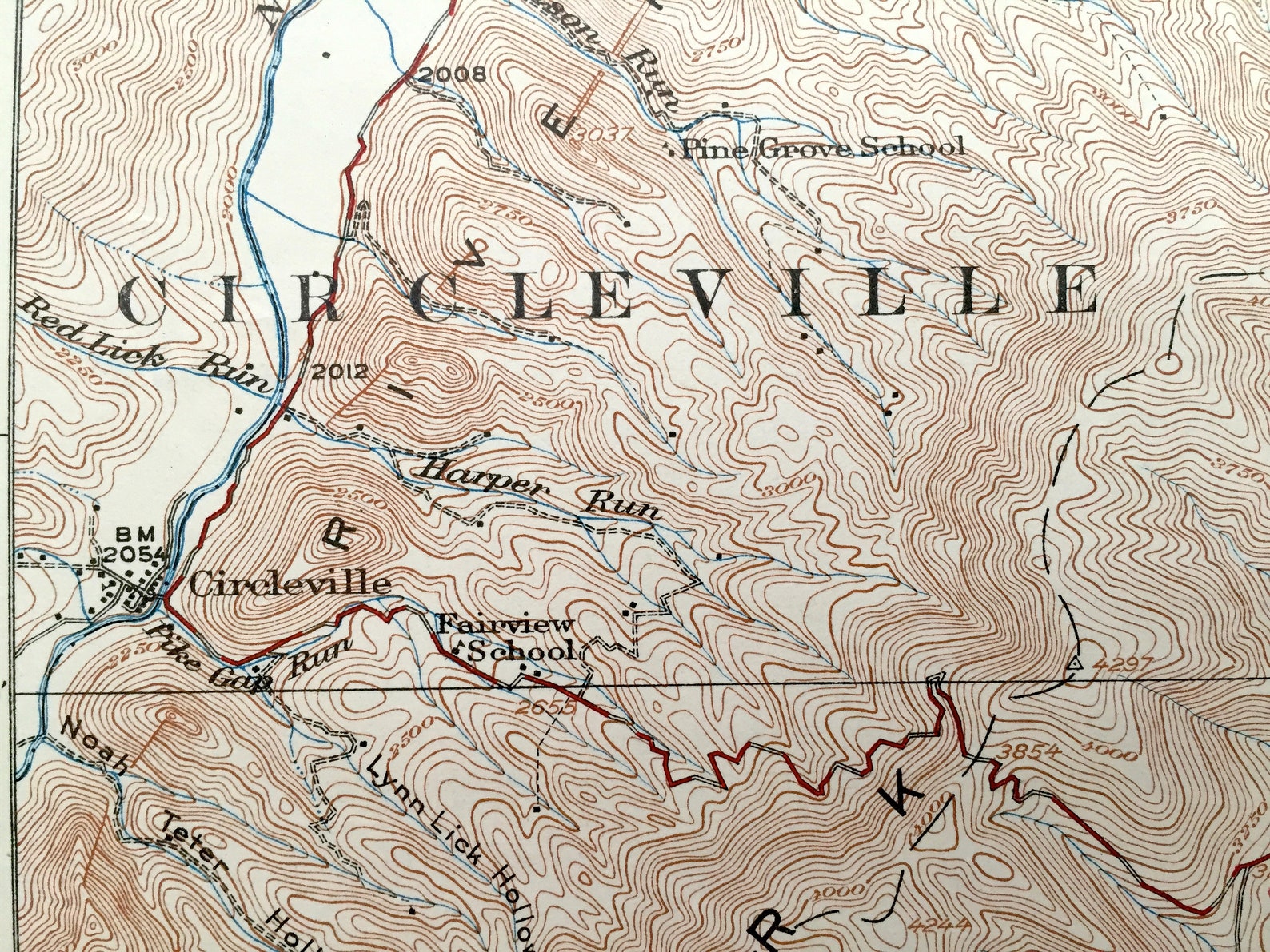 Antique Circleville West Virginia 1924 US Geological Survey | Etsy