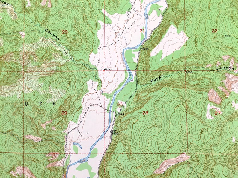 Antique Allison Creek, Colorado 1954 US Geological Survey Topographic ...