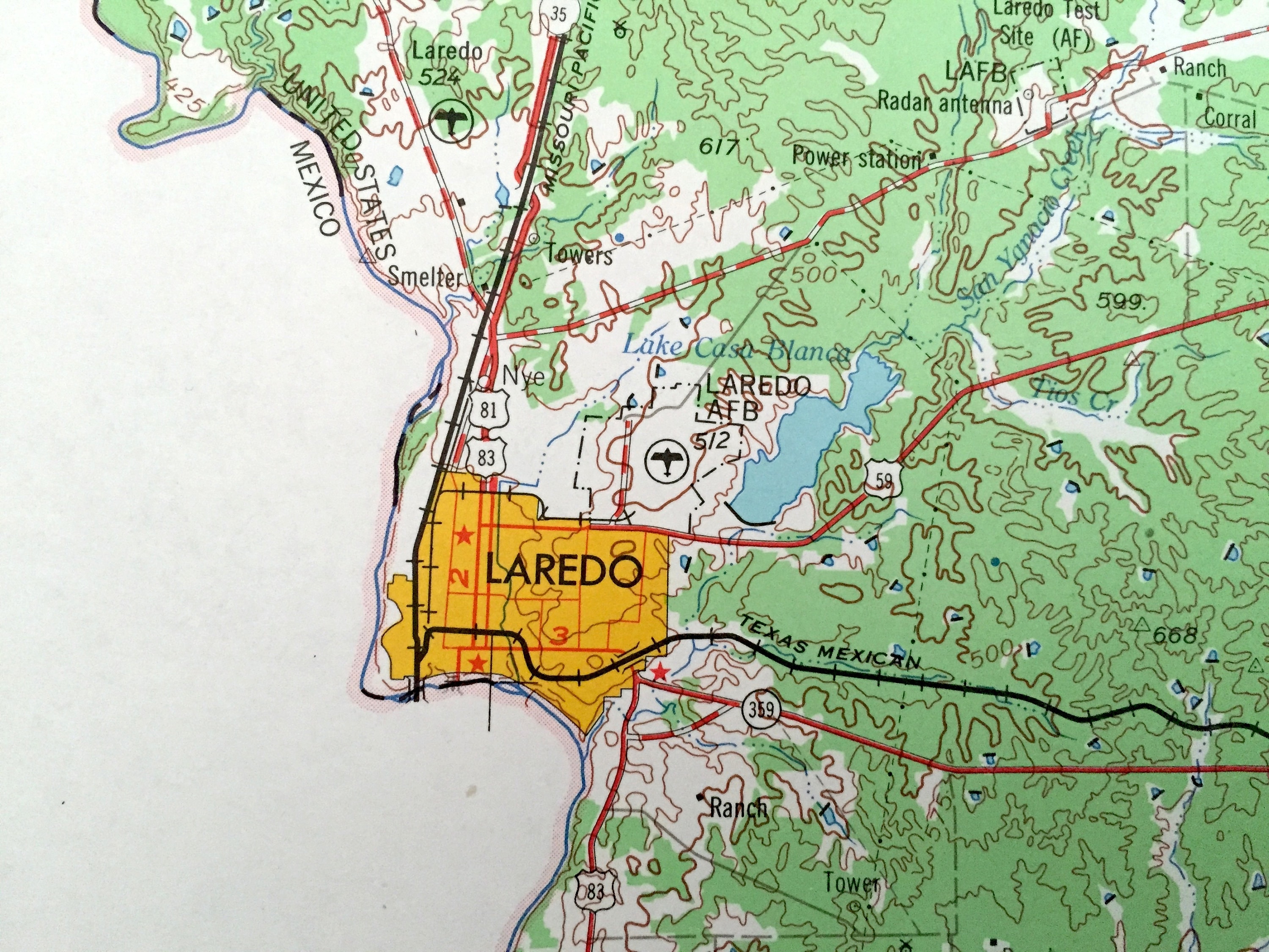 Antique Laredo, Texas 1956 US Geological Survey Topographic Map ...