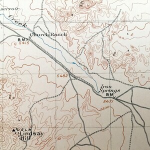 Antique Iron Springs, Utah 1906 US Geological Survey Topographic Map ...