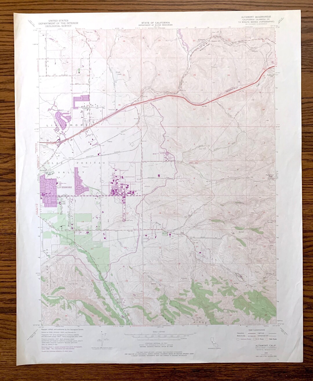 Antique Altamont, California 1953 US Geological Survey Topographic Map ...